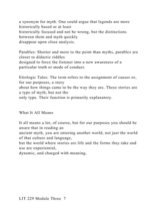 LIT 229 Module Three 1 The Function of Form .docx