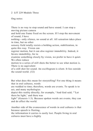 LIT 229 Module Three 1 The Function of Form .docx