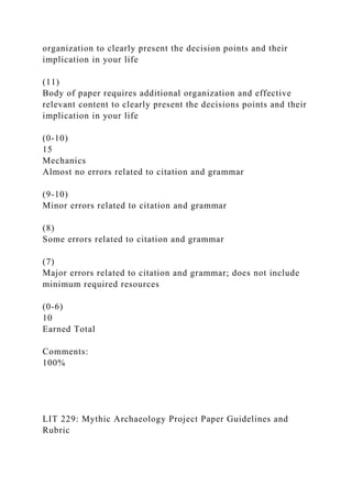 LIT 229 Mythic Archaeology Project Paper Guidelines and Rubri.docx