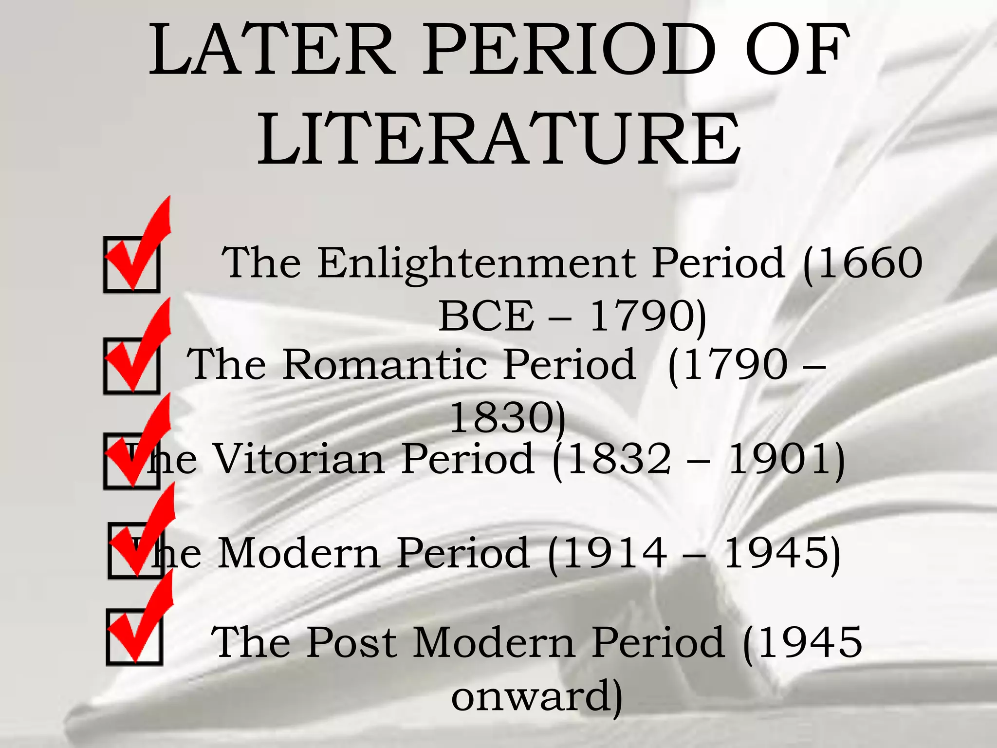 World Literature - Overview of literature through the ages | PPTX