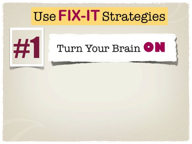 Reading: Using fix it strategies | PPT