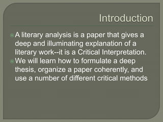 Lit analysis | PPT