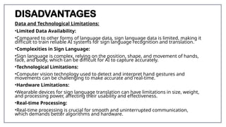 sign language detection and text or speech conversion | PPT