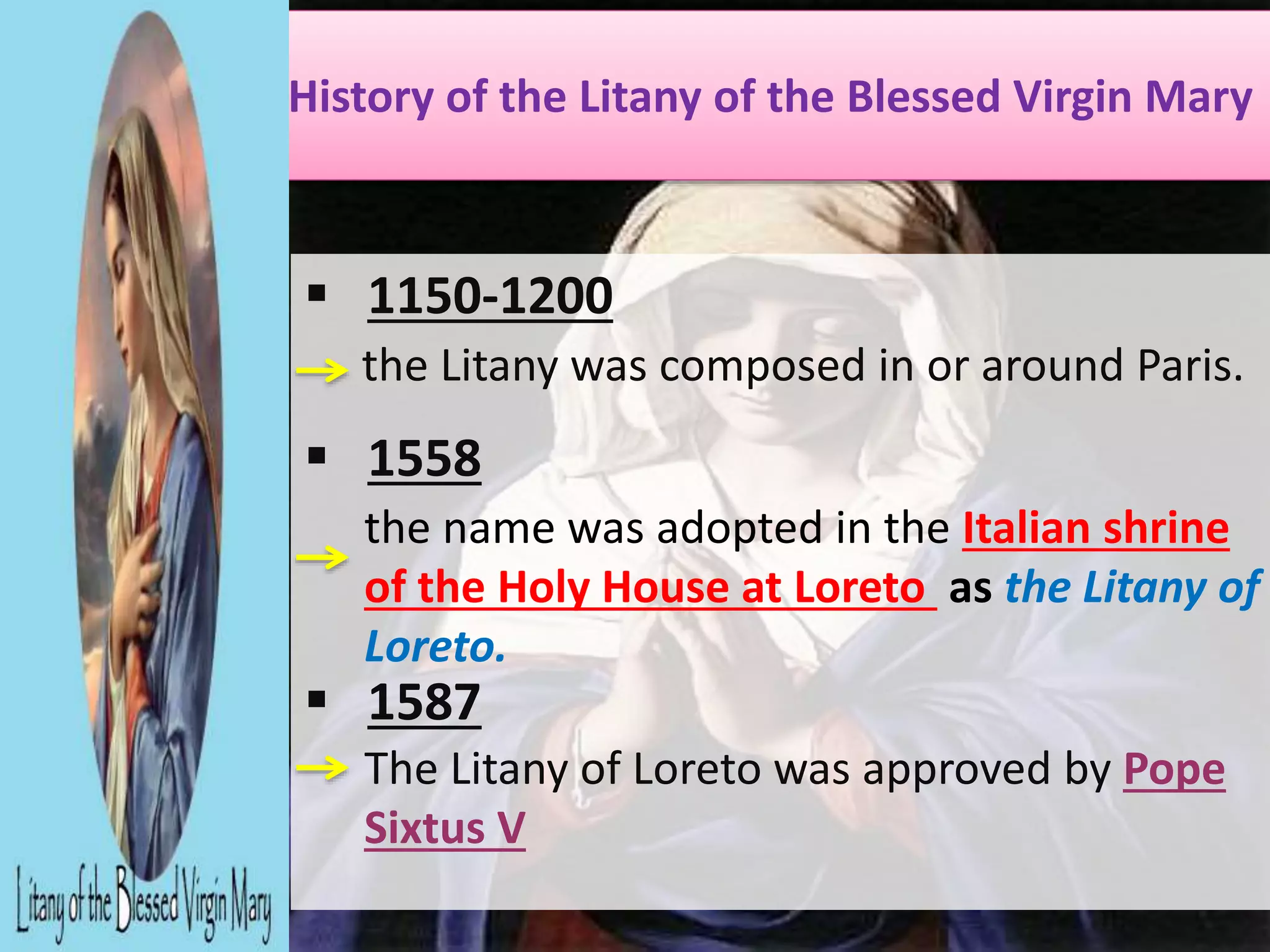 Litany of the blessed virgin mary | PPTX