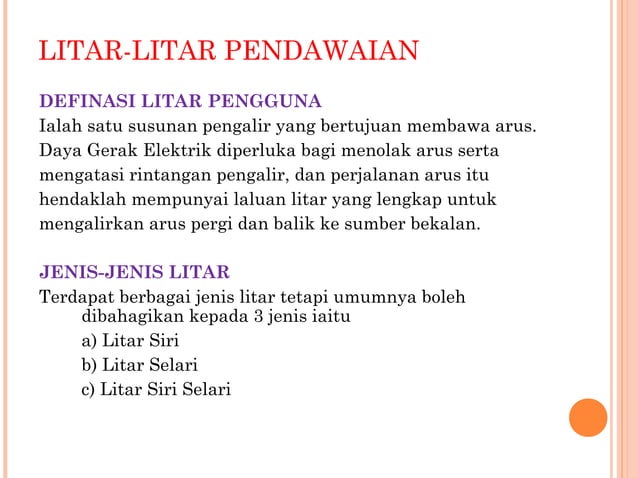 Pengenalan Litar-litar Pendawaian | PPT