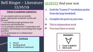 Lit Bell Ringer | PPT