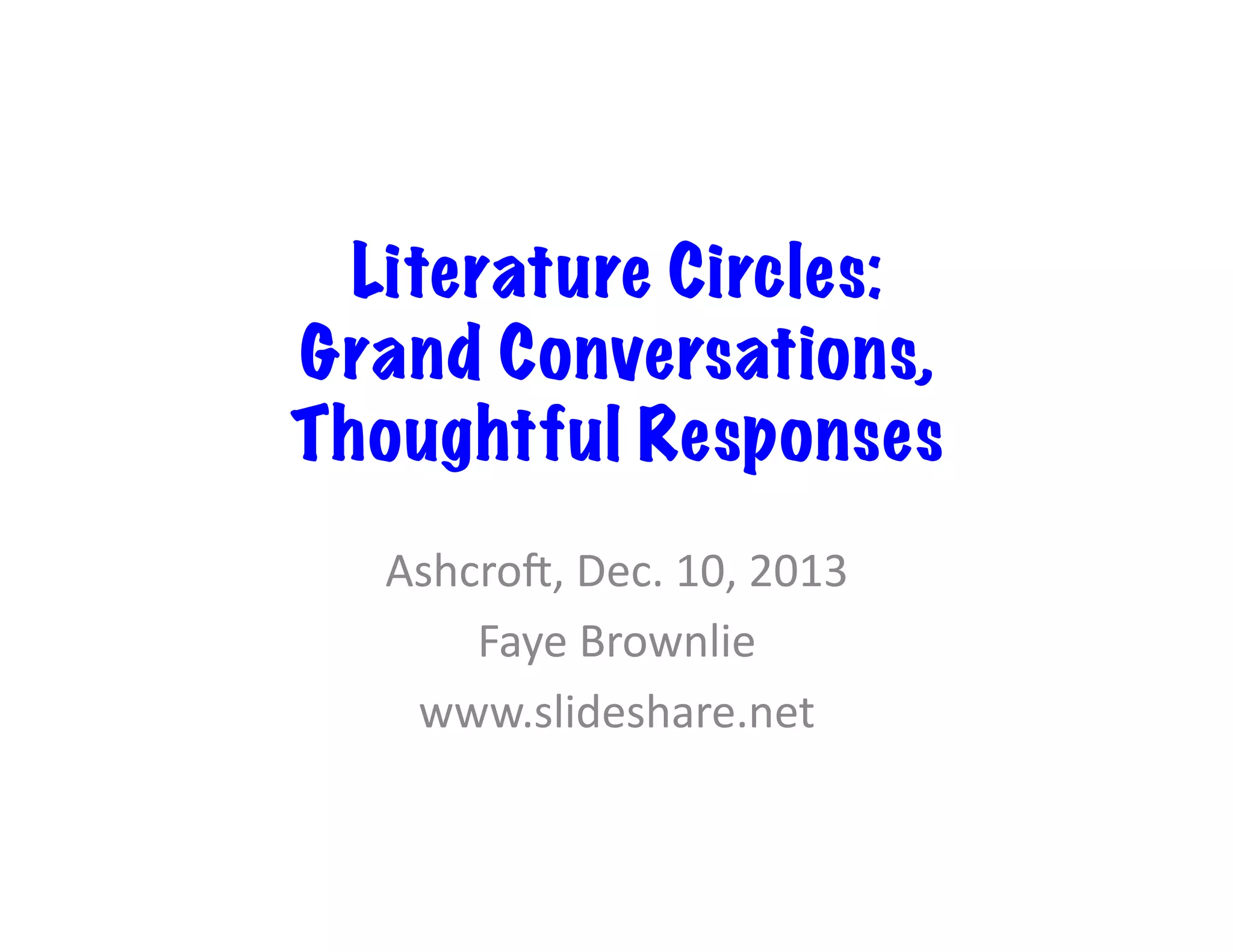 Lit Circles 2013 | PPT