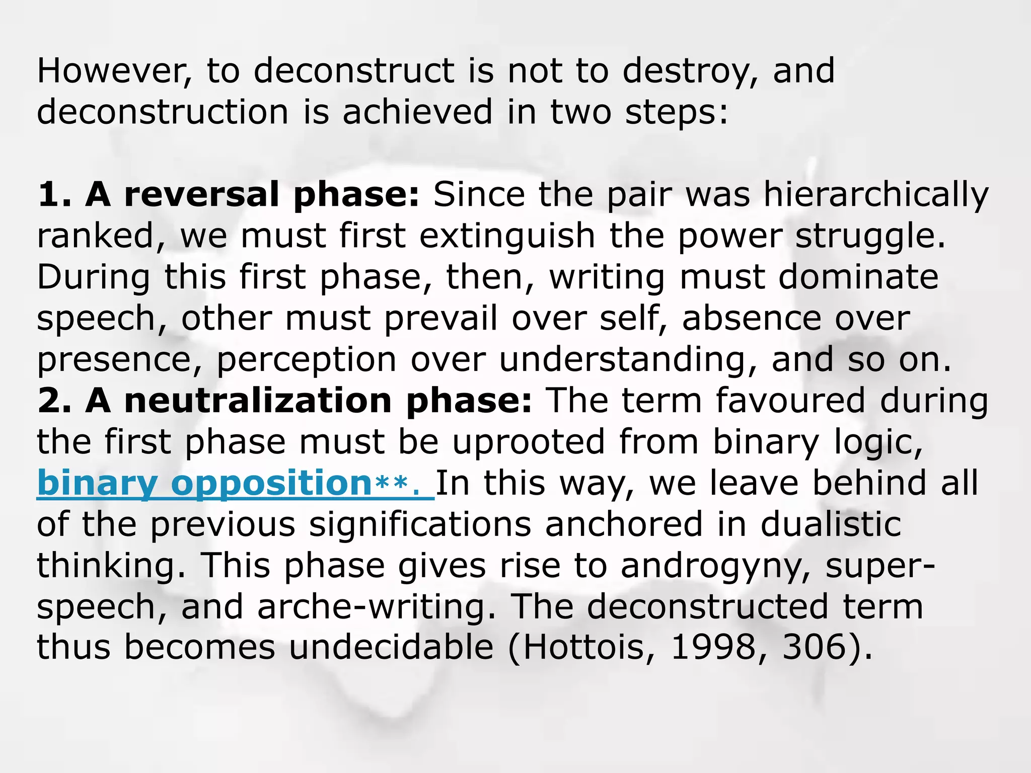 Literary Criticism Lens: Deconstructionism | PPTX