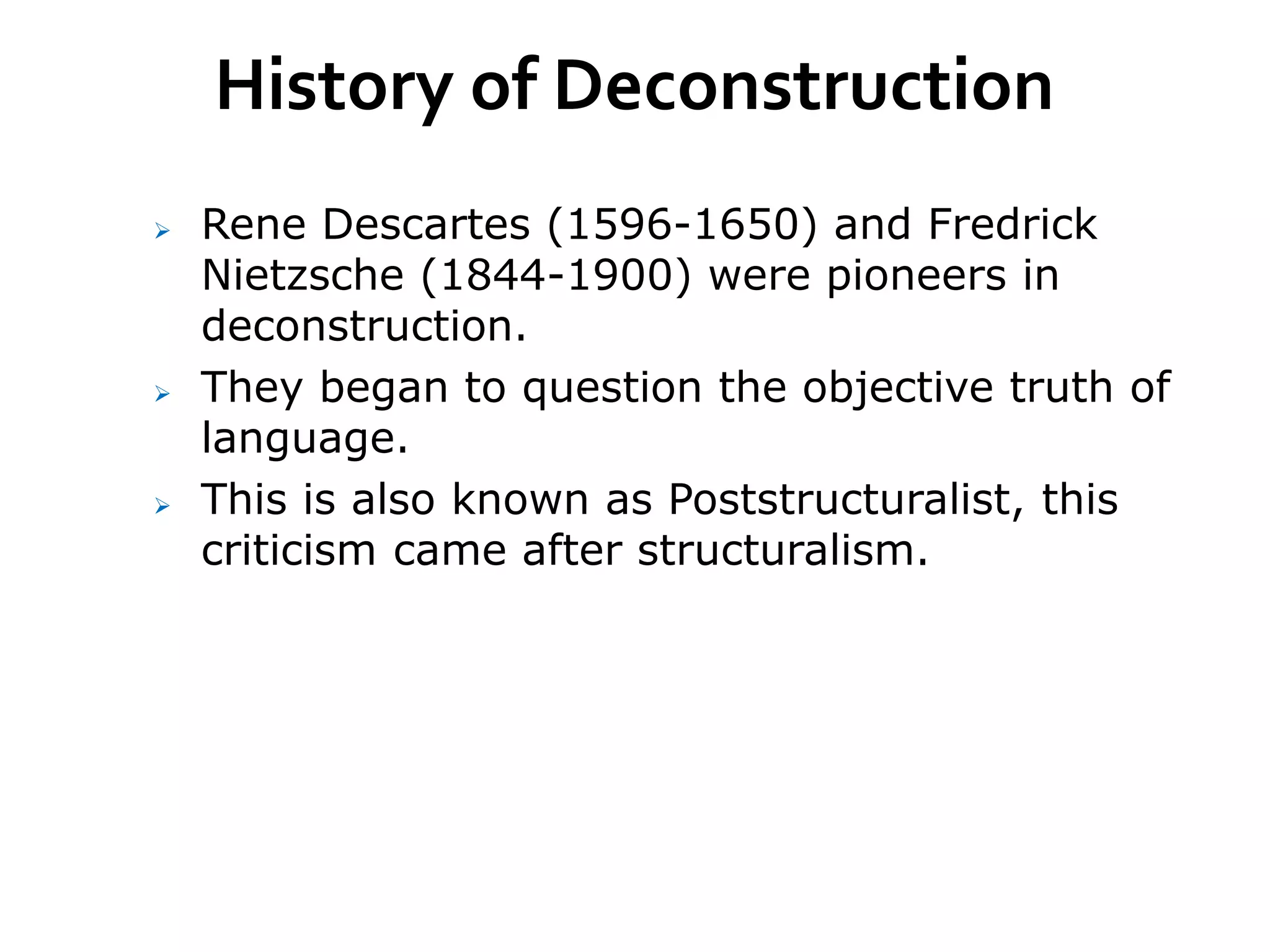 Literary Criticism Lens: Deconstructionism | PPTX