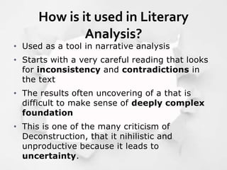 Literary Criticism Lens: Deconstructionism | PPTX