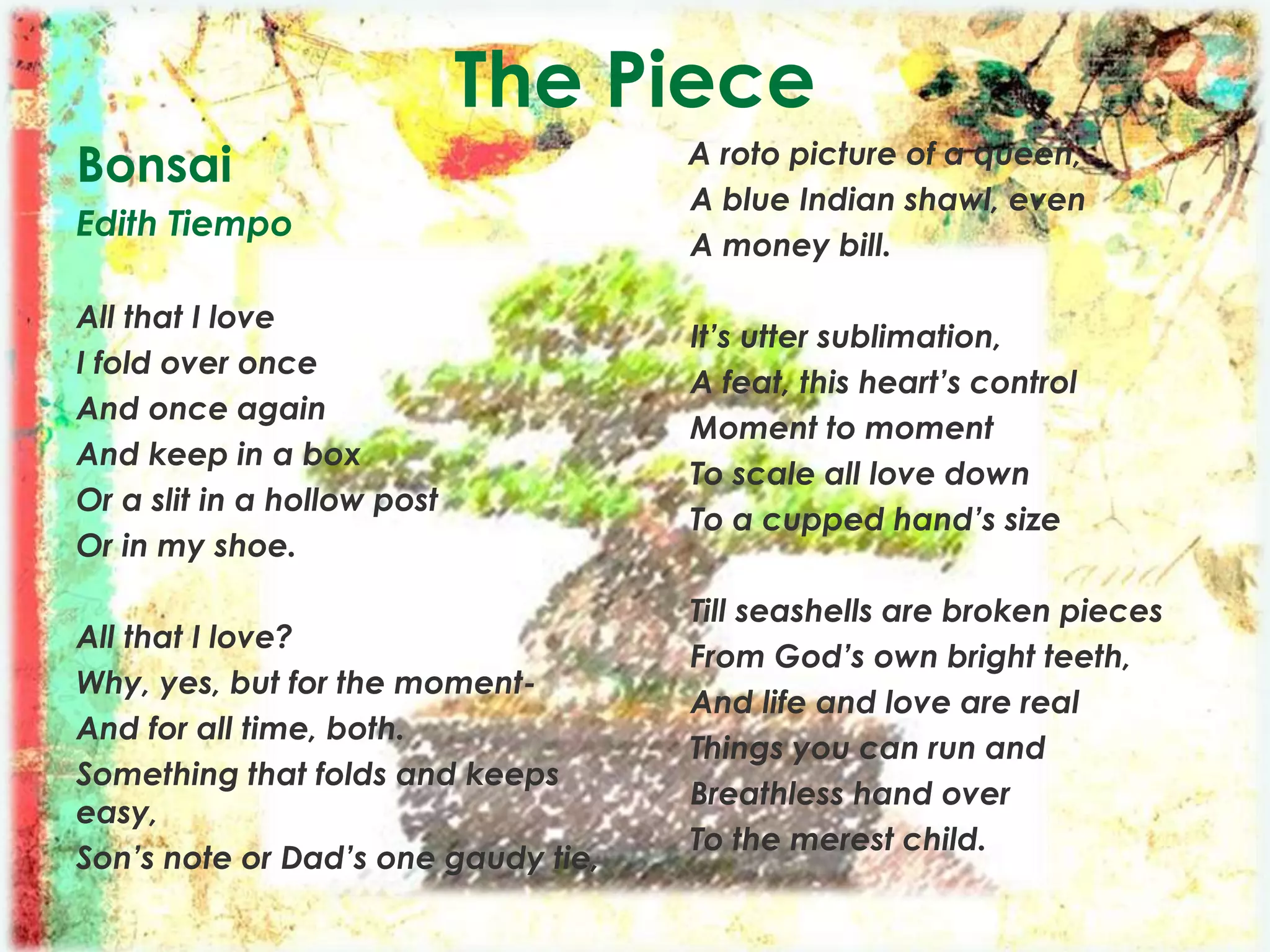 BONSAI: A Literary Exploration | PPTX