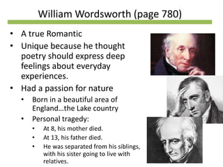 Life and works of William Wordsworth, as a pioneer of Romanticism | PPTX