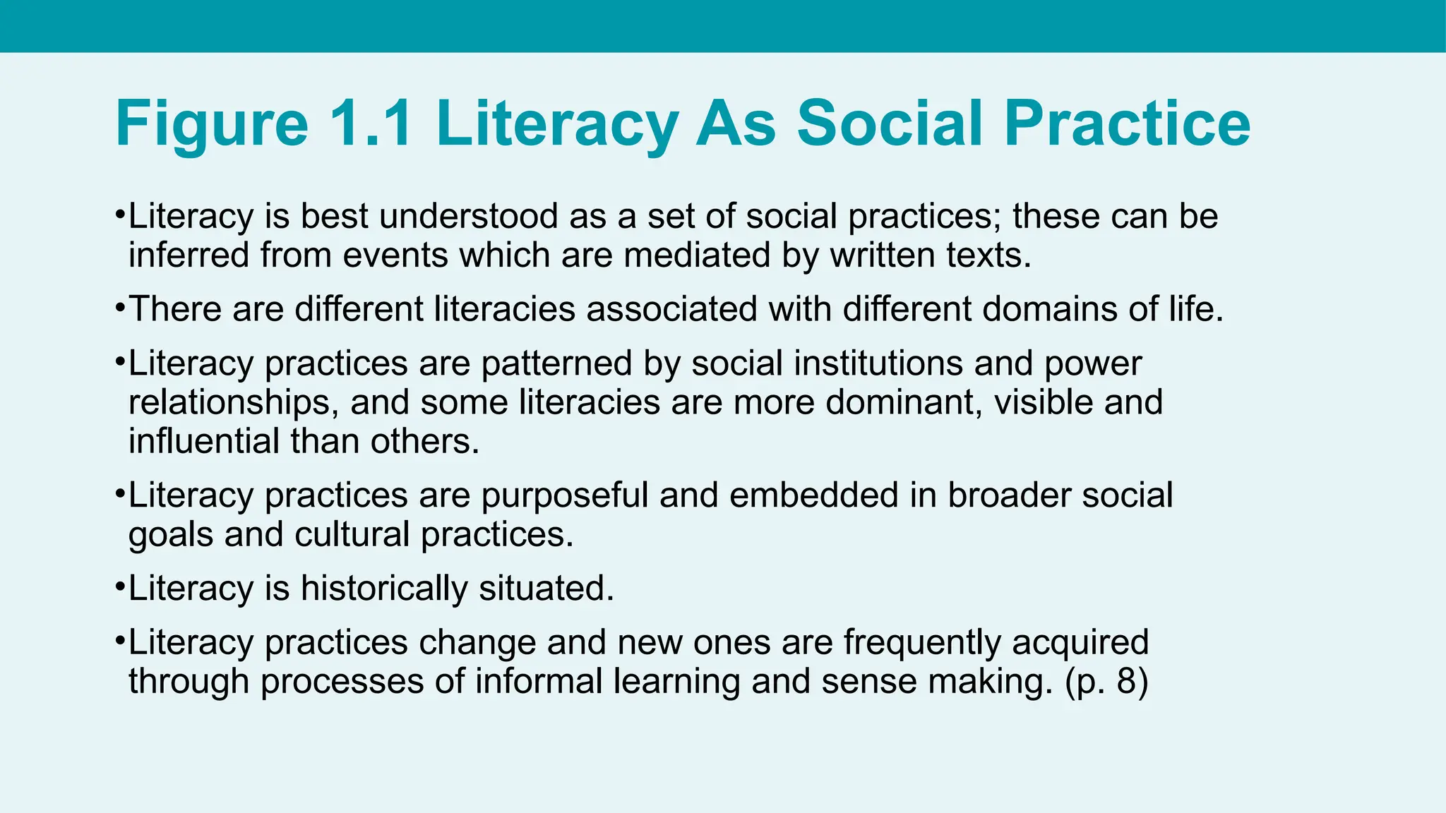 Literacies Across the Lifecourse Topic 2 Seminars.pptx | Education