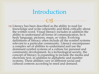 Literacy | PPTX | Education