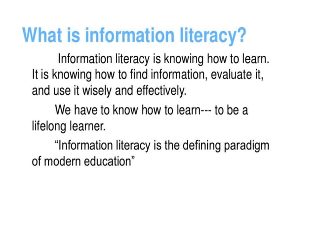 Information Literacy | PPTX