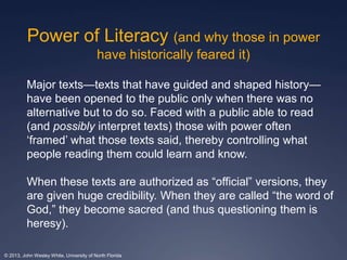 Literacy liberation and oppression | PPTX