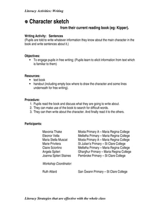 Literacy activities 1_2_3_writing | PDF