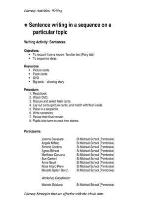 Literacy activities 1_2_3_writing | PDF