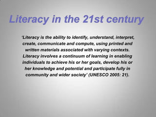Literacy a local and global perspective | PPTX