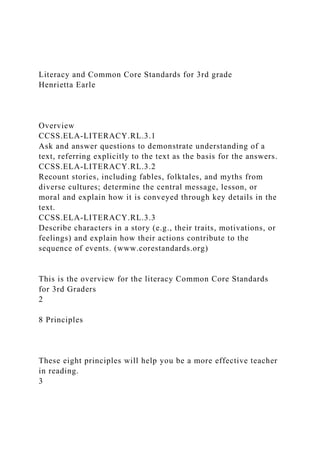 Literacy and Common Core Standards for 3rd gradeHenrietta Earl.docx