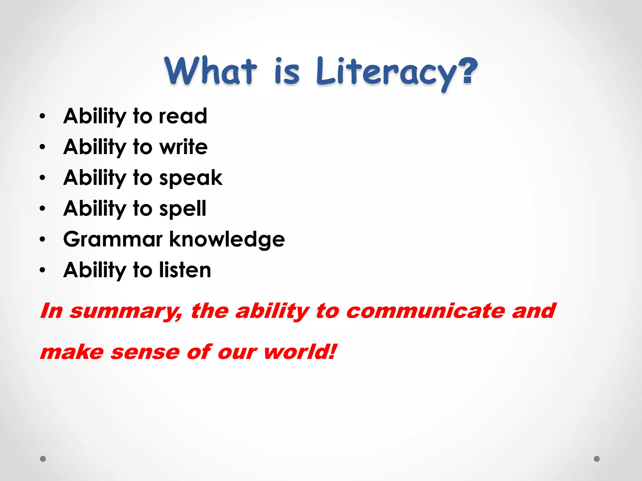 Literacy and numeracy | PPTX