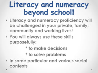 Literacy and numeracy | PPTX