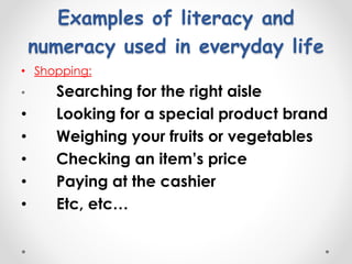 Literacy and numeracy | PPTX