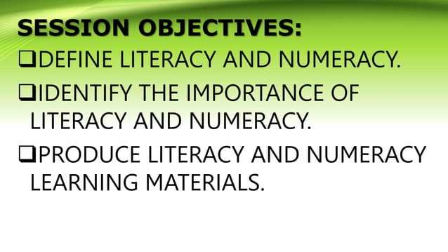 LITERACY AND NUMERACY.pptx | Education