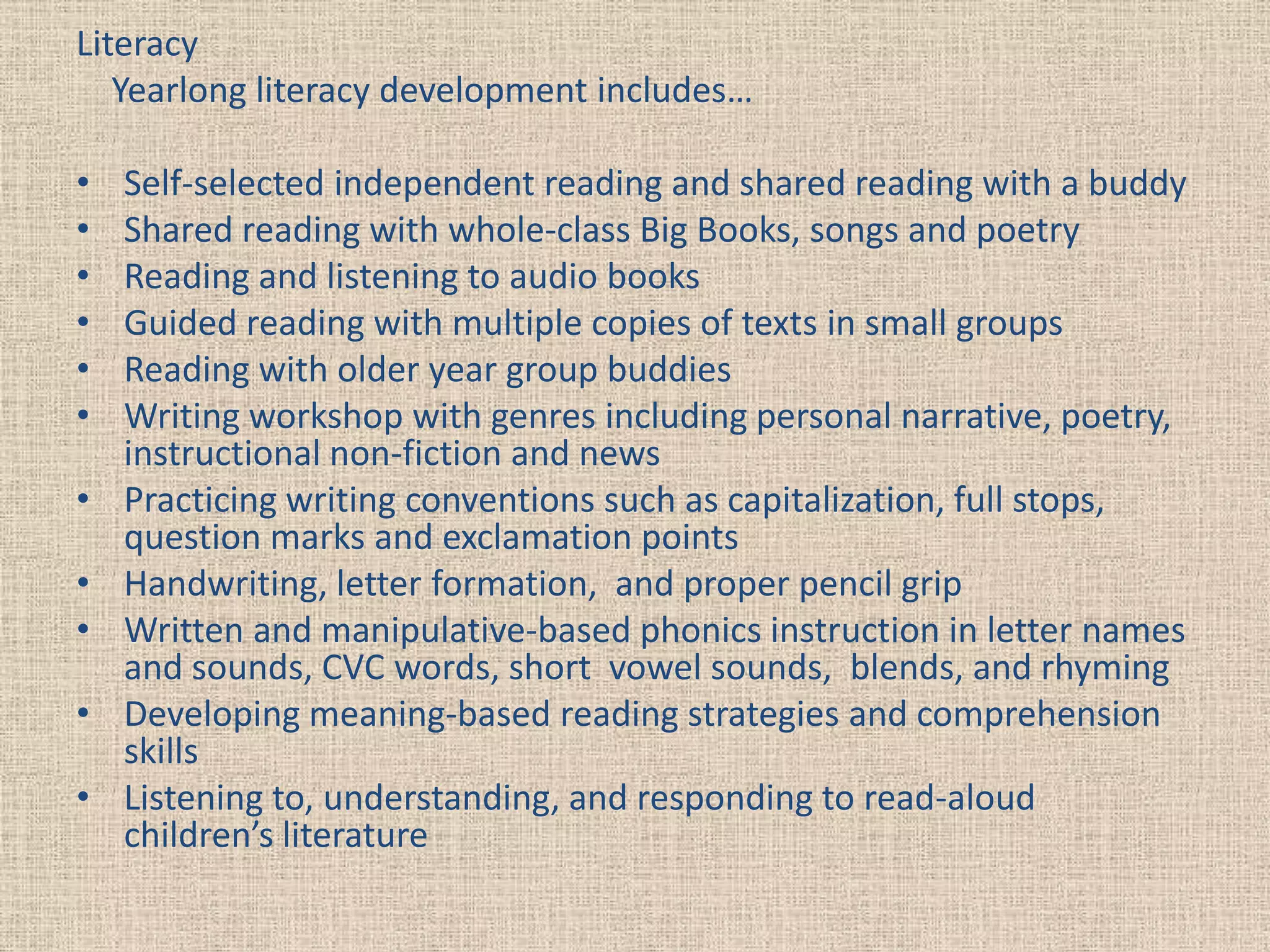 Literacy and numeracy curriculum overview | PPT