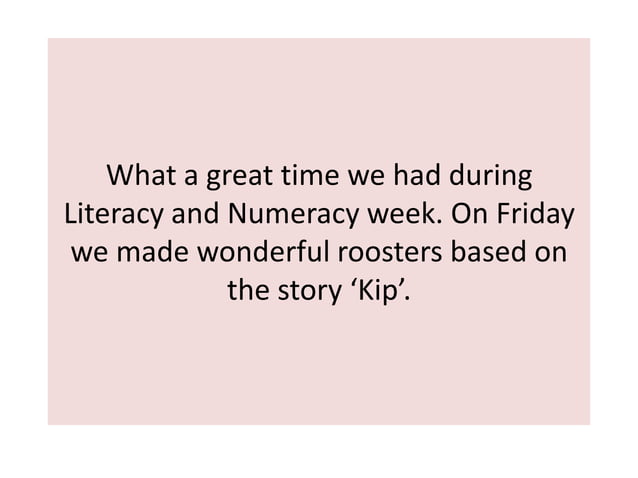 Literacy and numeracy week | PPTX