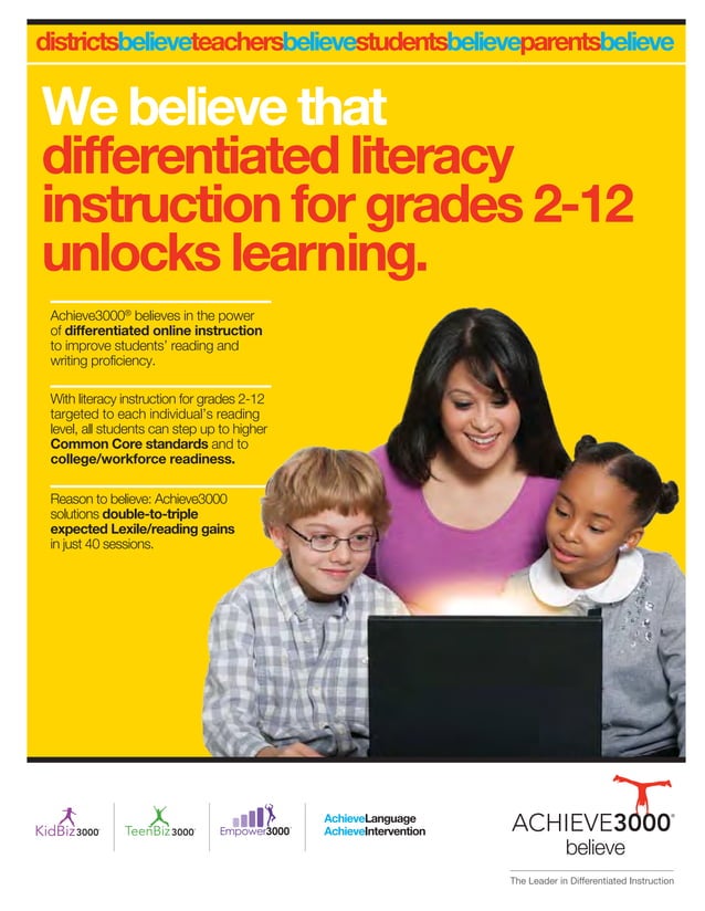 Achieve3000® Literacy Solutions Brochure | PDF | Special Education ...