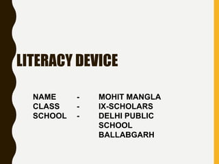 Literacy device | PPT
