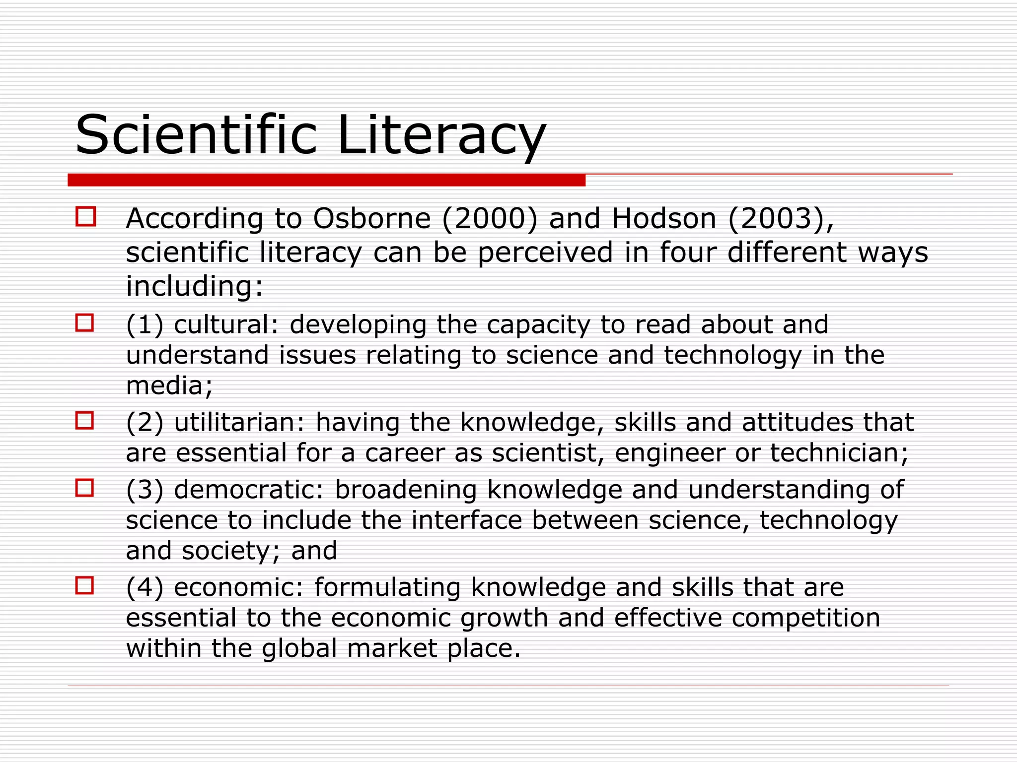Thailand Definition of Literacy and scientific literacy | PPT