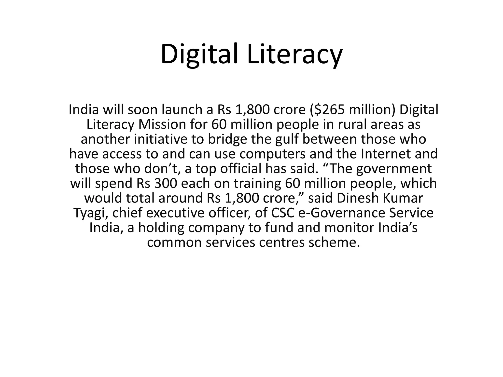 Literacy in rural india | PPTX