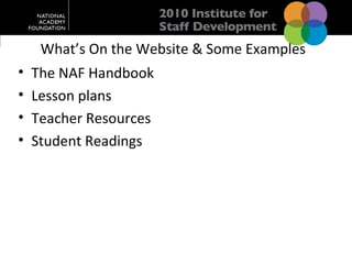 Literacy instruction in the naf curriculum, andy rothstein | PPT ...