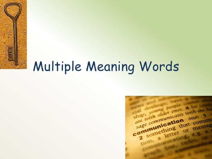 Literacy Lesson Plan Multiple Meaning Words Literacy Lesson Plan Multiple Meaning Words