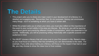 Literacy narrative paper overview | PPT