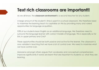 Literacy: Creating a Classroom Environment Rich in Meaningful Print in ...