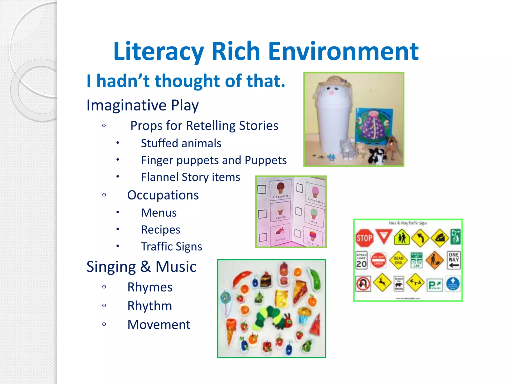 Creating a Literacy Rich Environment | PPTX