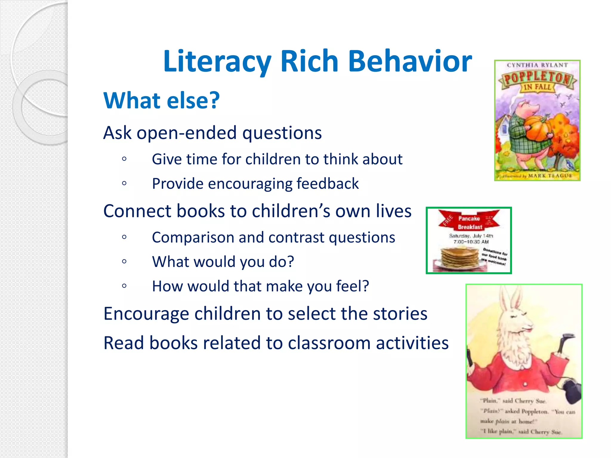 Creating a Literacy Rich Environment | PPTX