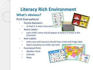Creating a Literacy Rich Environment | PPTX