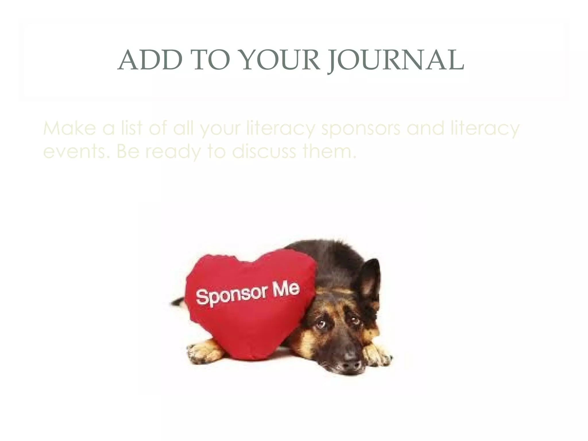 Literacy sponsors and research questions | PPT