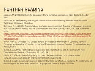 Literacy strategies for pasifika students | PPTX | Secondary Education ...
