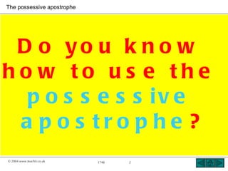 Literacy Task: The Possessive Apostrophe | PPT