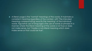 Literal and Figurative Language | PPTX