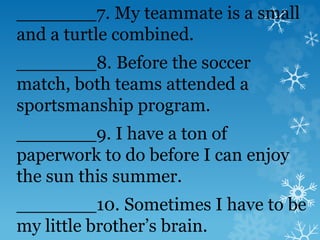 Literal and figurative language | PPTX | Sports