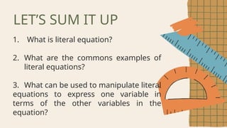 LITERAL EQUATION COT1 2024-2025 GRADE 7 MATHEMATICS.pptx