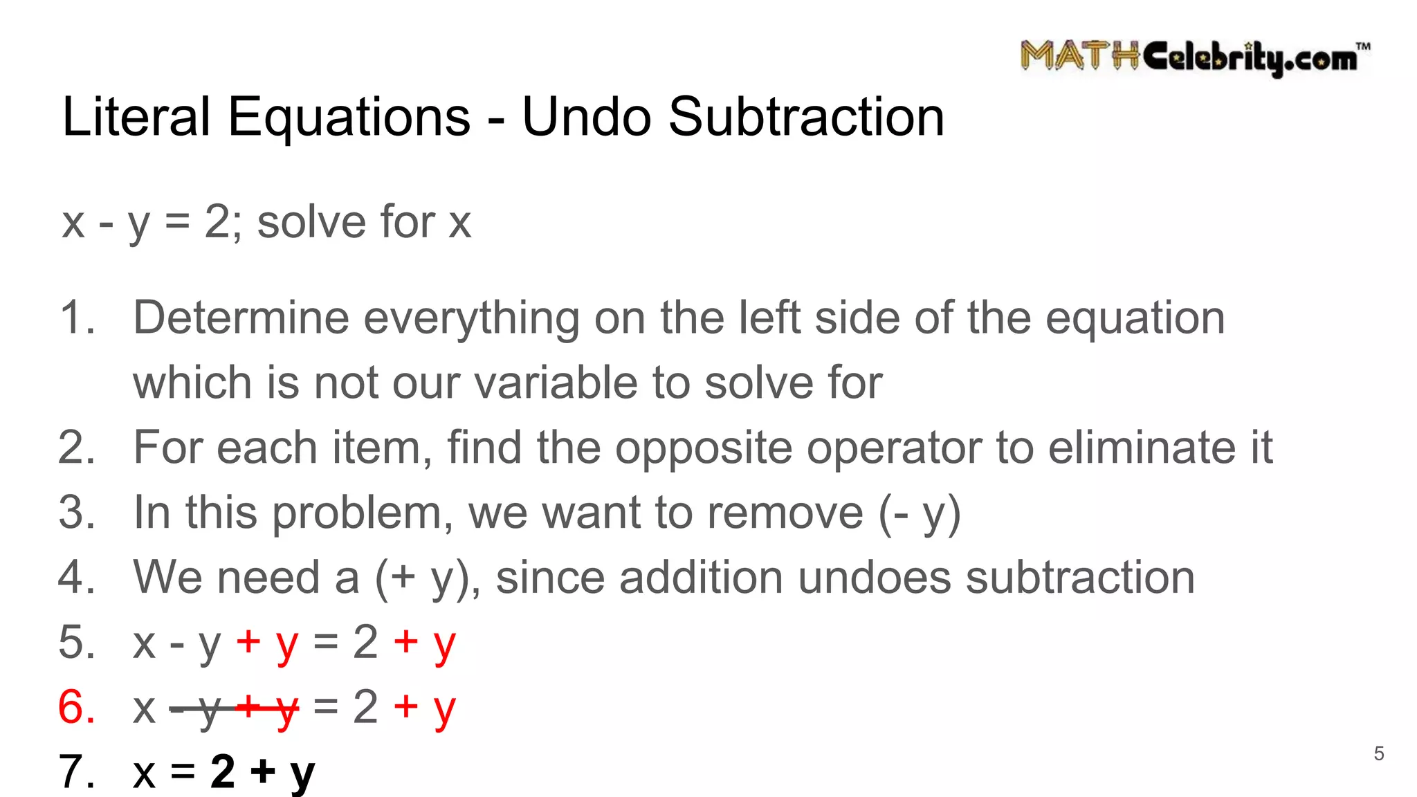 Literal Equations | PDF