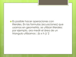 Literales En El Algebra Pptx