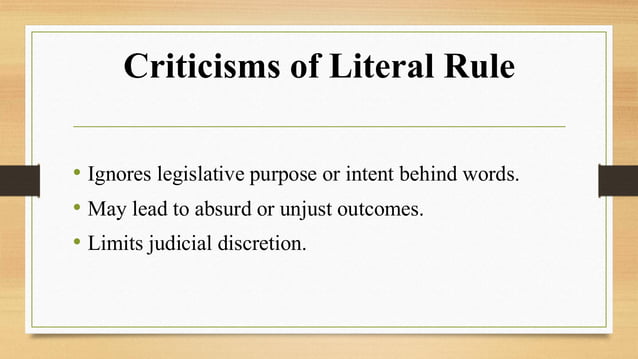 Literal or Grammatical Rule of Interpretation.pdf | Law